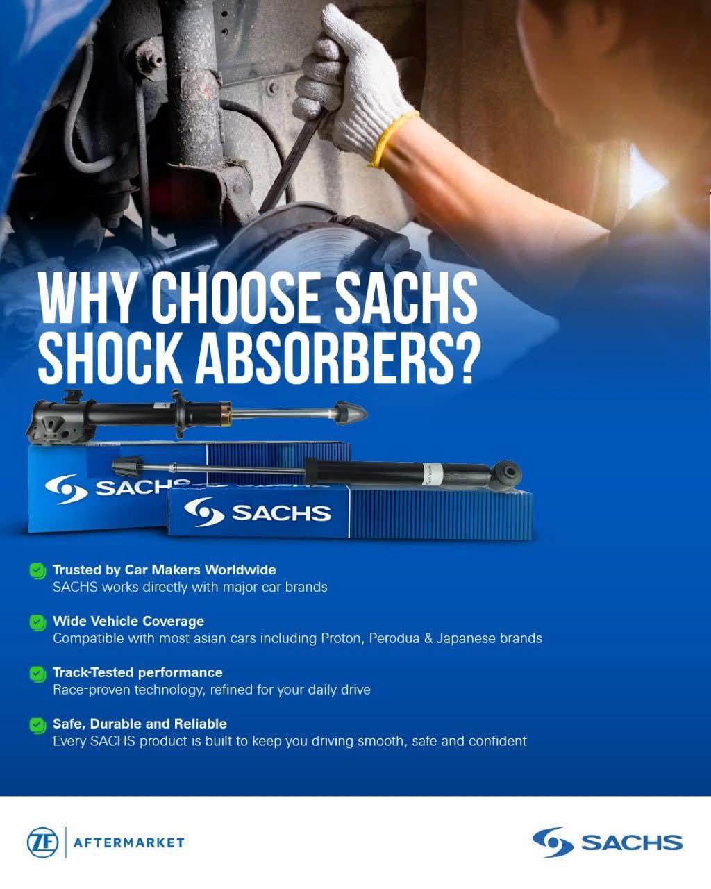 (WARRANTY 1YEAR) SACHS SHOCK PROTON X50 X 50 ABSORBER FRONT OR REAR ...
