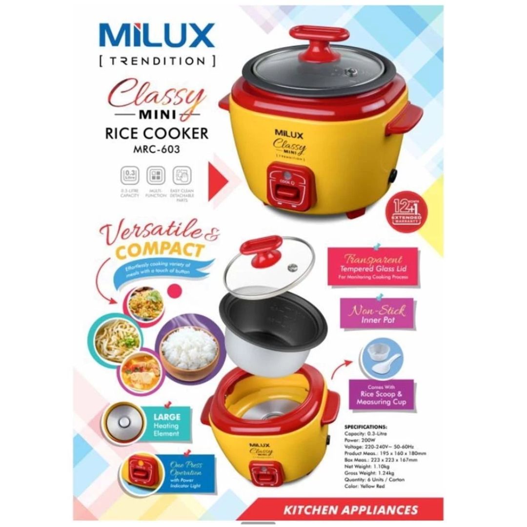 Milux 0.3L Periuk Nasi Kecil Classy Mini Rice Cooker MRC-603 | Shopee ...