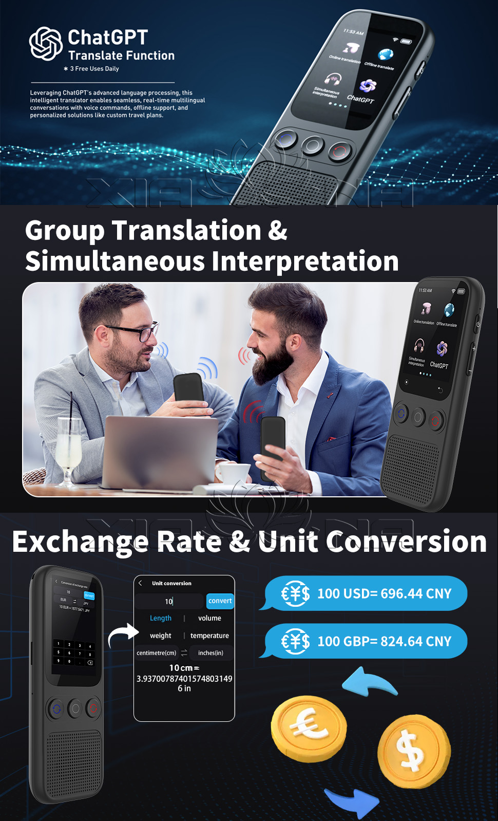 Real-Time Language Translator Device with 138Languages Two-Way Voice ...
