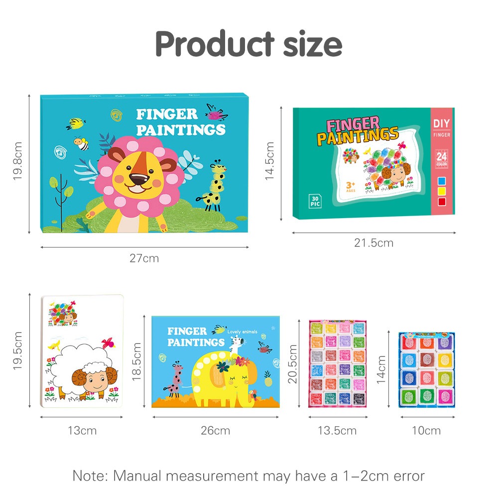 12/24 Colors Washable Finger Painting for Kids Creative Coloring Book ...