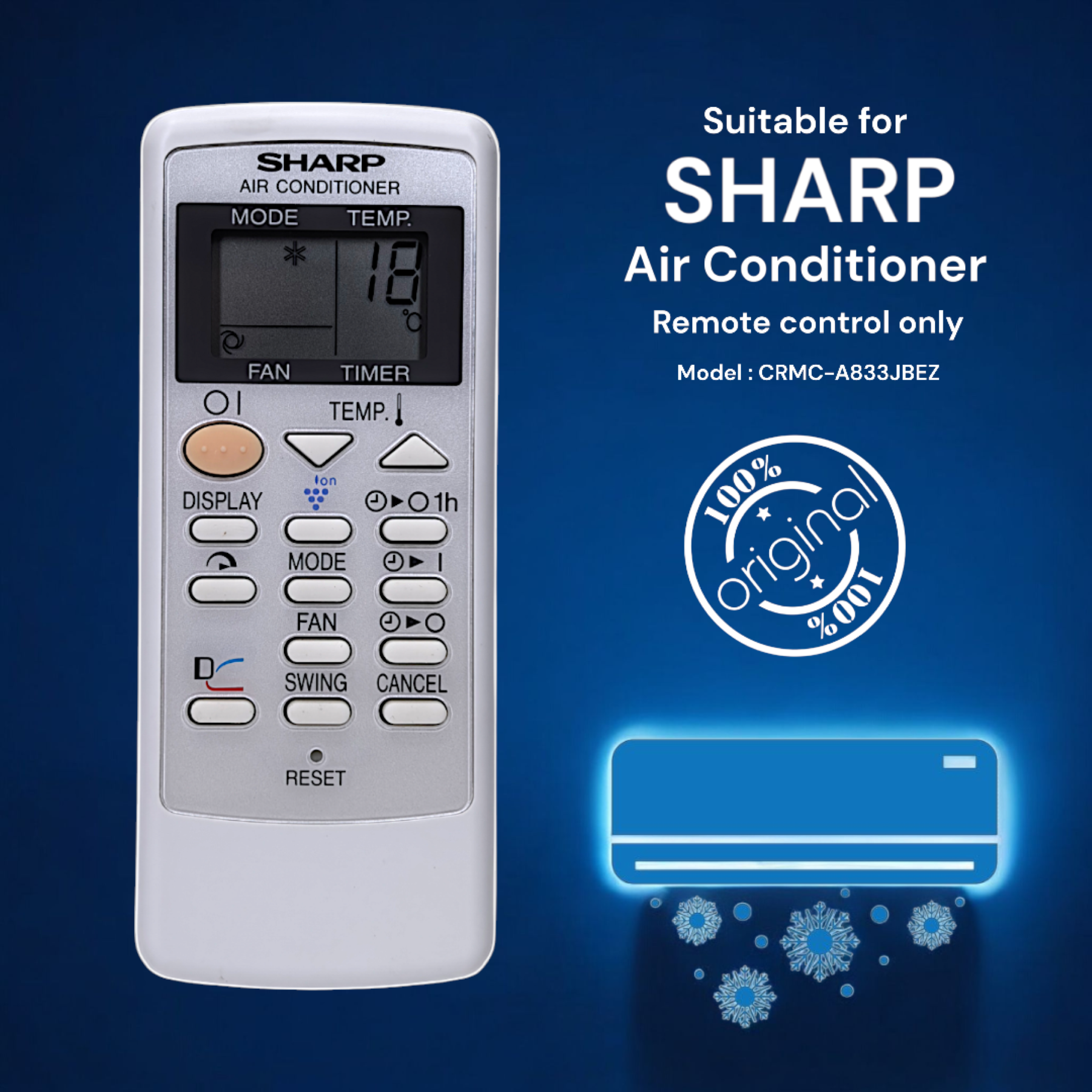 Original Sharp Air Conditioner Air Cond Remote Control Alat Kawalan ...