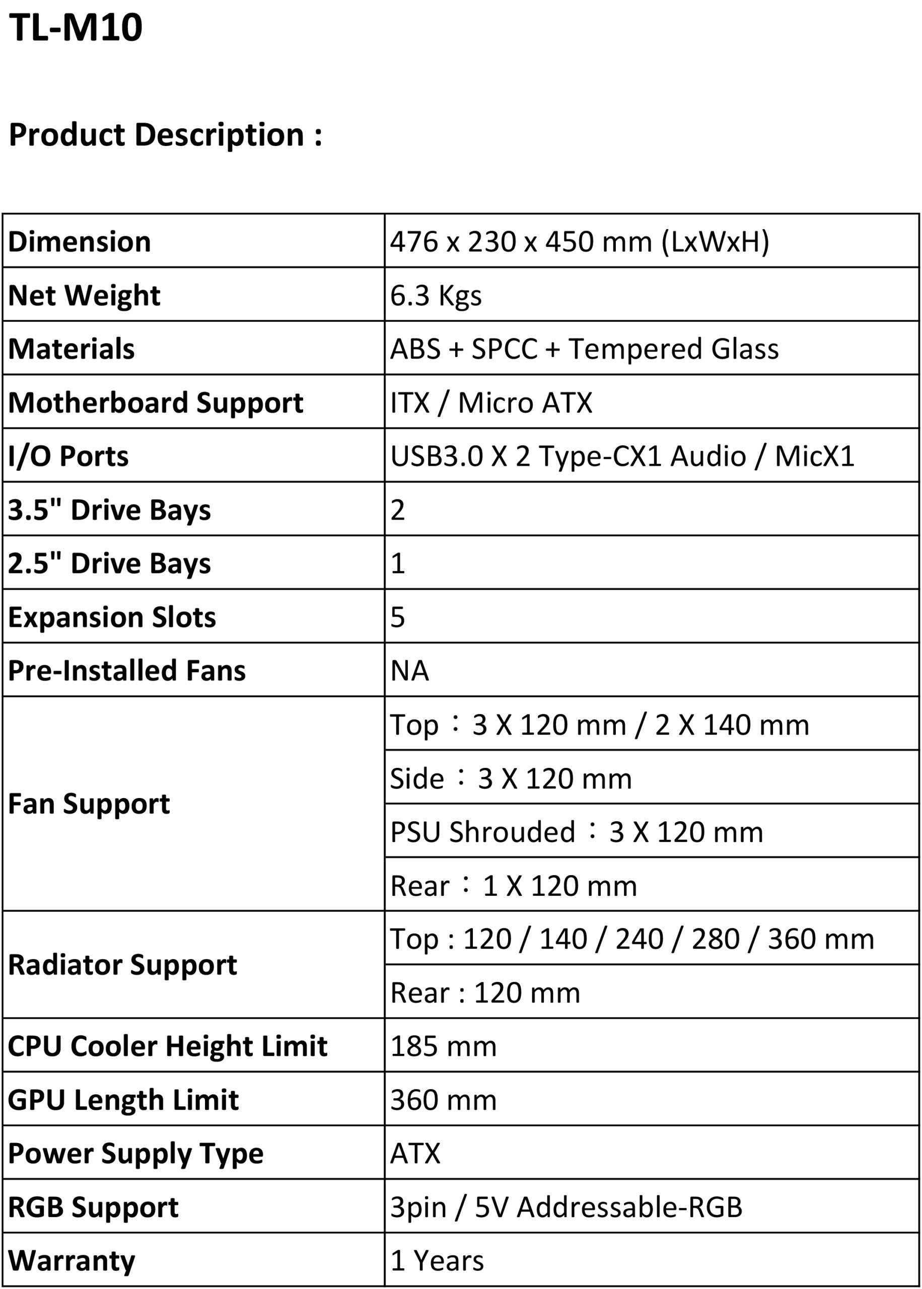 Thermalright TL-M10 M10 & M10 Vision MATX Tempered Glass with 6.9 LCD ...