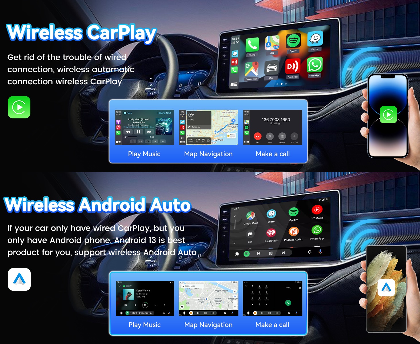 8+128G Carlinkit carplay ai box Carplay android 13 8-Core Carlink kit ...