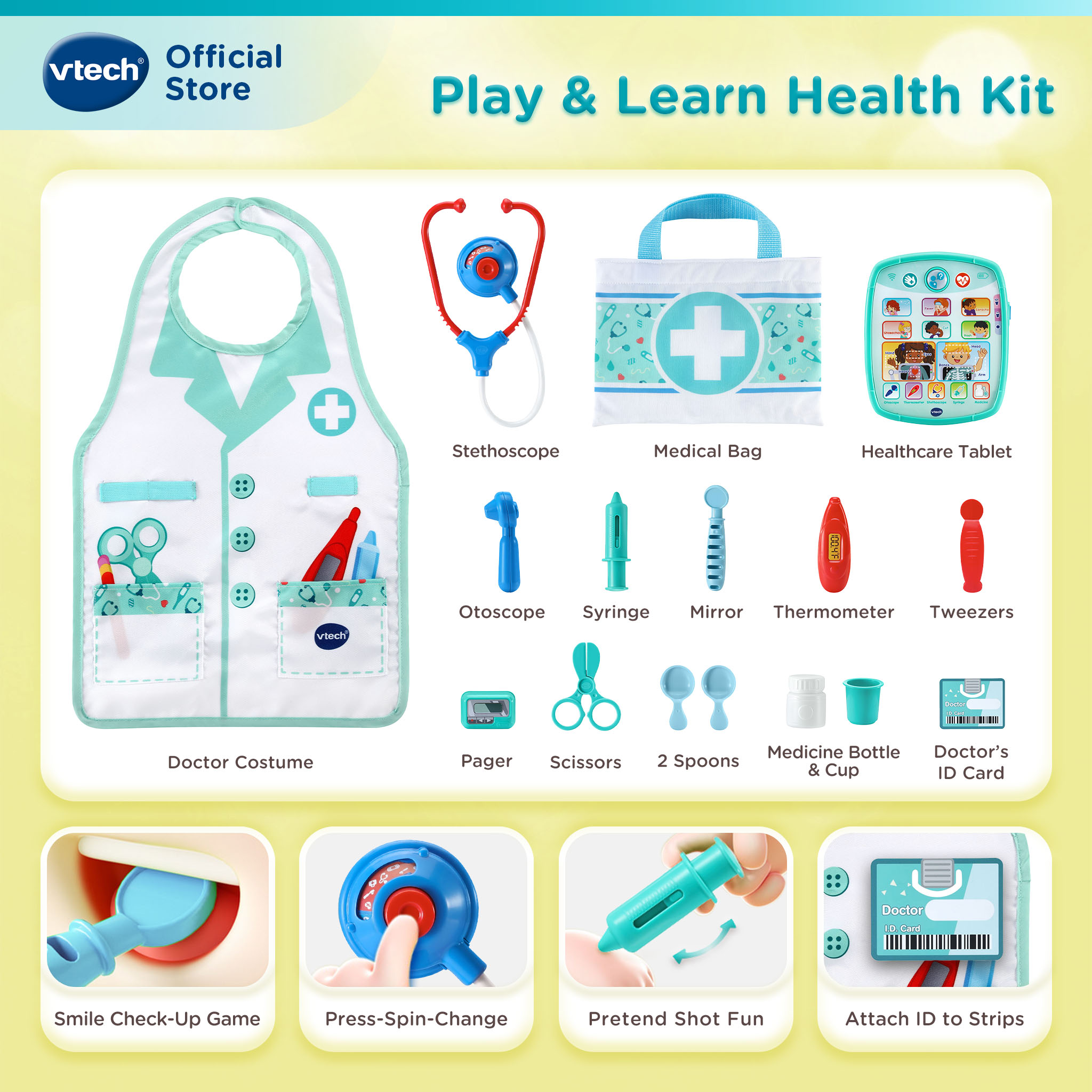 VTech Doctor Kit Set Smart Chart Medical Kit Kids Doctor Toys Toys for ...