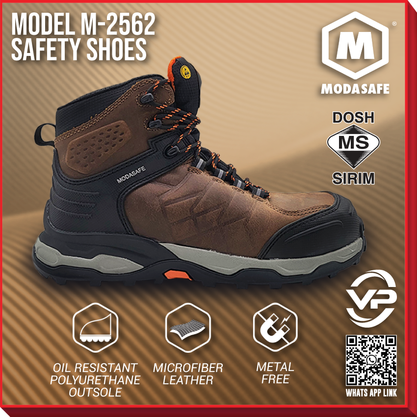 MODASAFE Kasut Kerja SIRIM DOSH Safety Shoe M-2562 Kasut Kerja 6.5" Mid ...