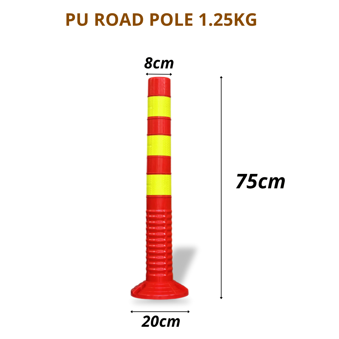 75cm Safety Elastic Pole Cone | Heavy Duty PVC Road Safety Cone ...
