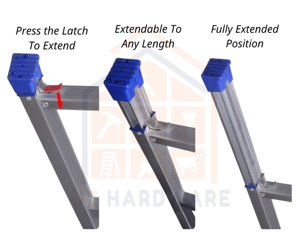 Aluminium Platform Ladder with Adjustable Legs 4+4Steps Tangga Platform ...