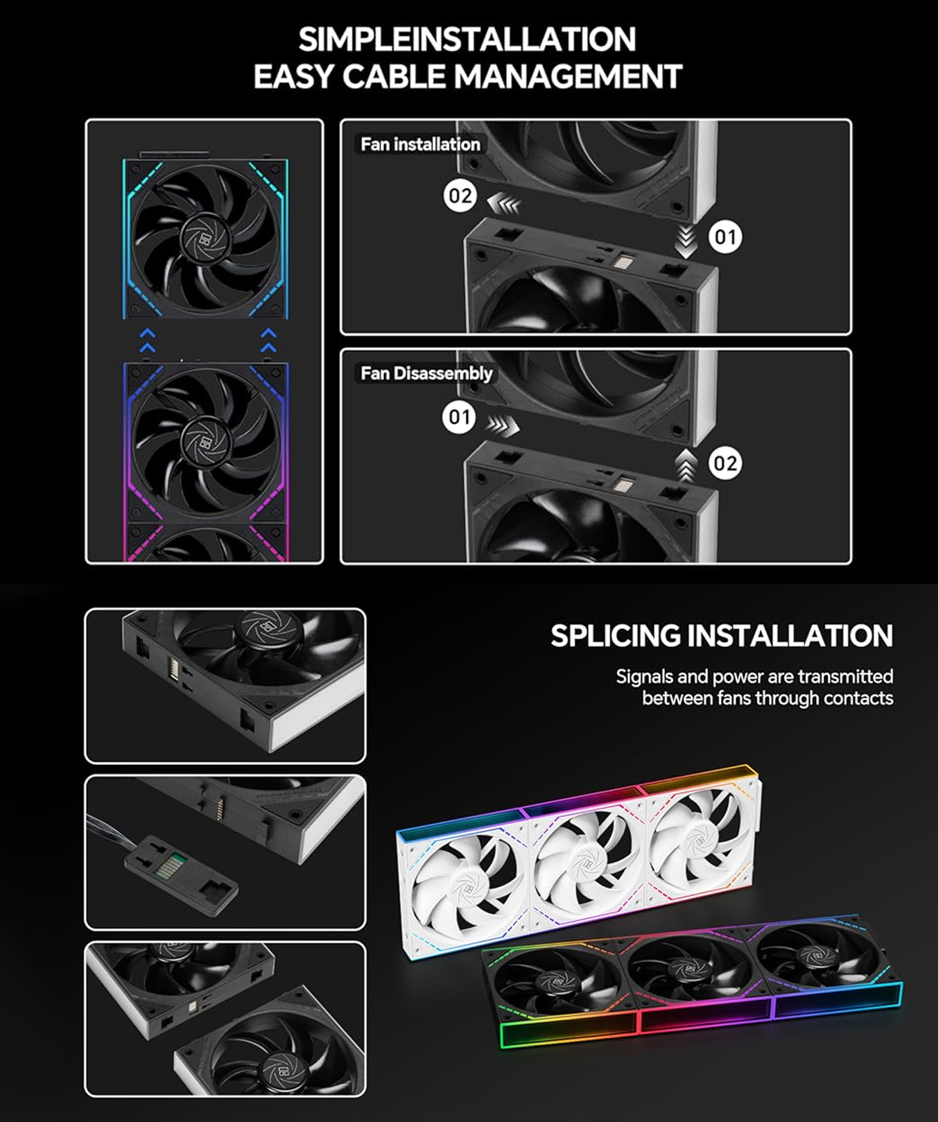 Thermalright TL-M12Q / M12QR 120mm ARGB Infinite Mirrors Cooling Fans ...