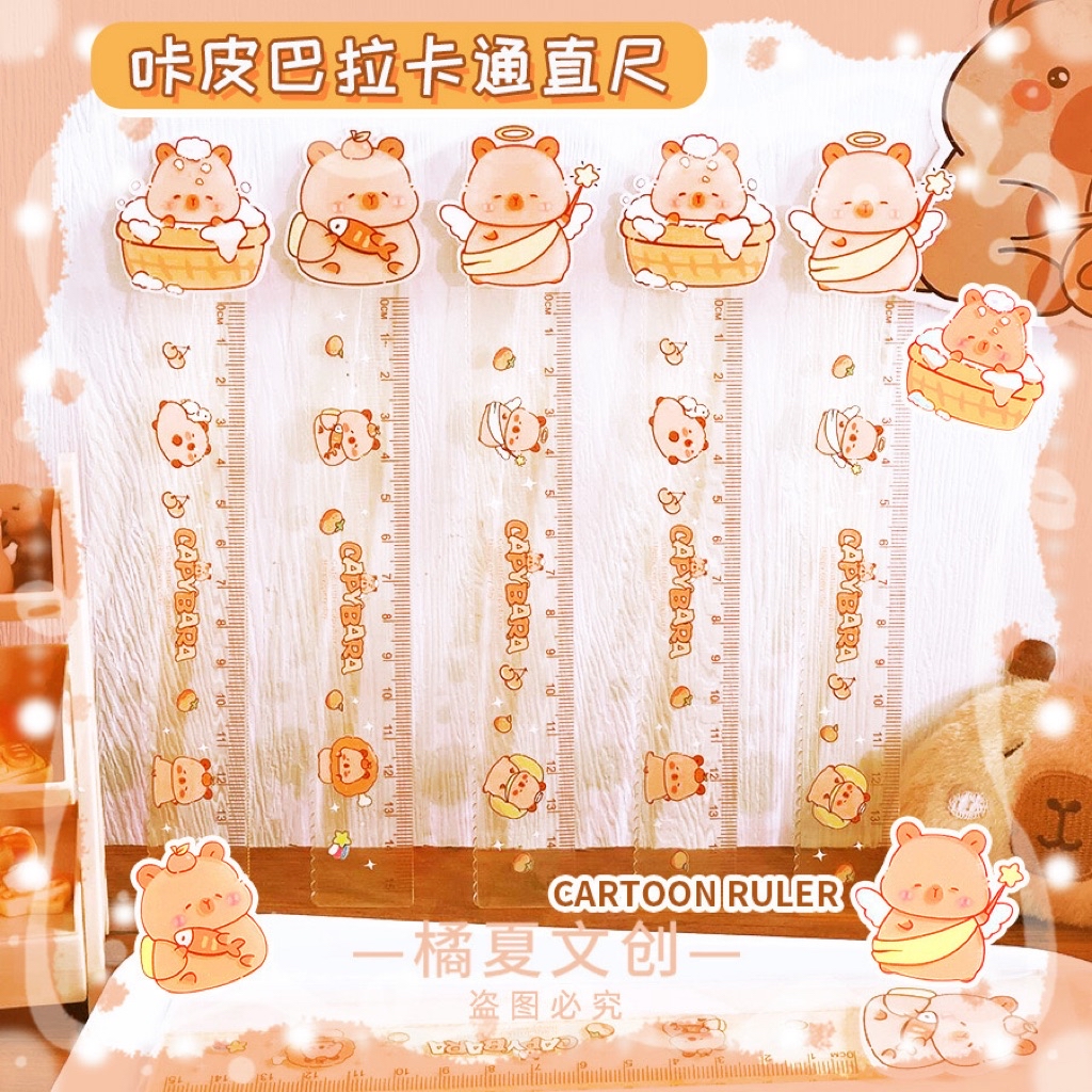Capybara 15cm / 20cm Ruler Stationery Plastic Acrylic Shatter Resistant ...