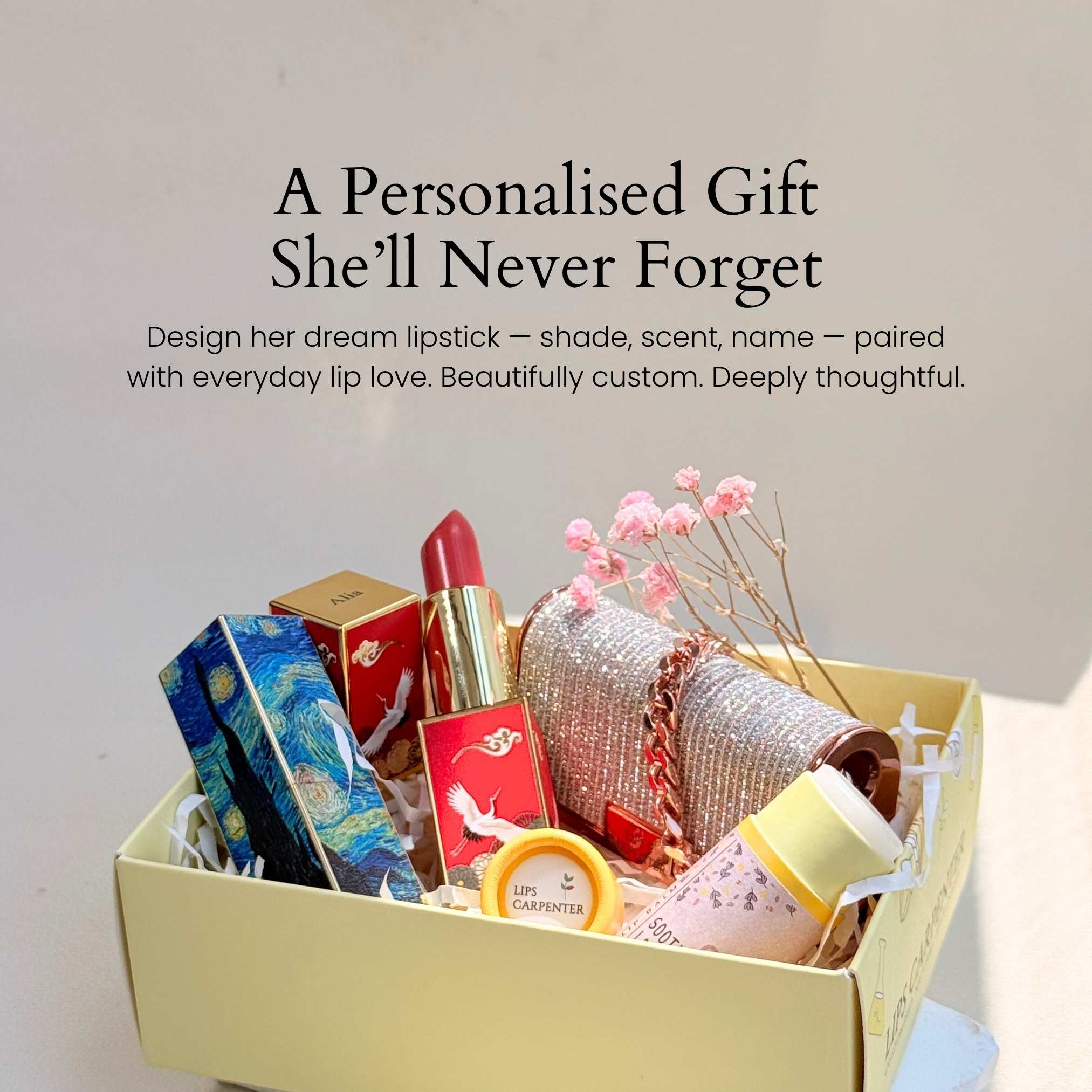 Lips Carpenter [Essential Personalised Gift Set] Custom Lipstick & Lip ...