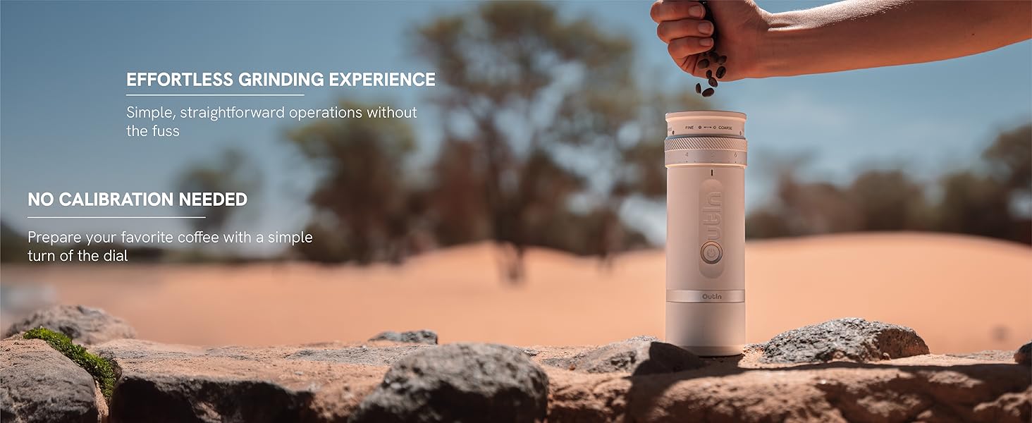 OutIn Fino Portable Electric Coffee Grinder – 28 Precise Grind Settings ...