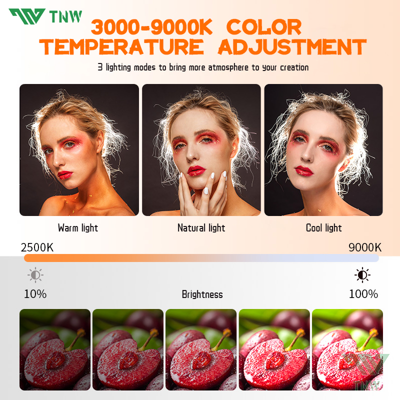 TNW D25 Mini LED Video Light Adjustable Portable Fill Light Dimmable ...