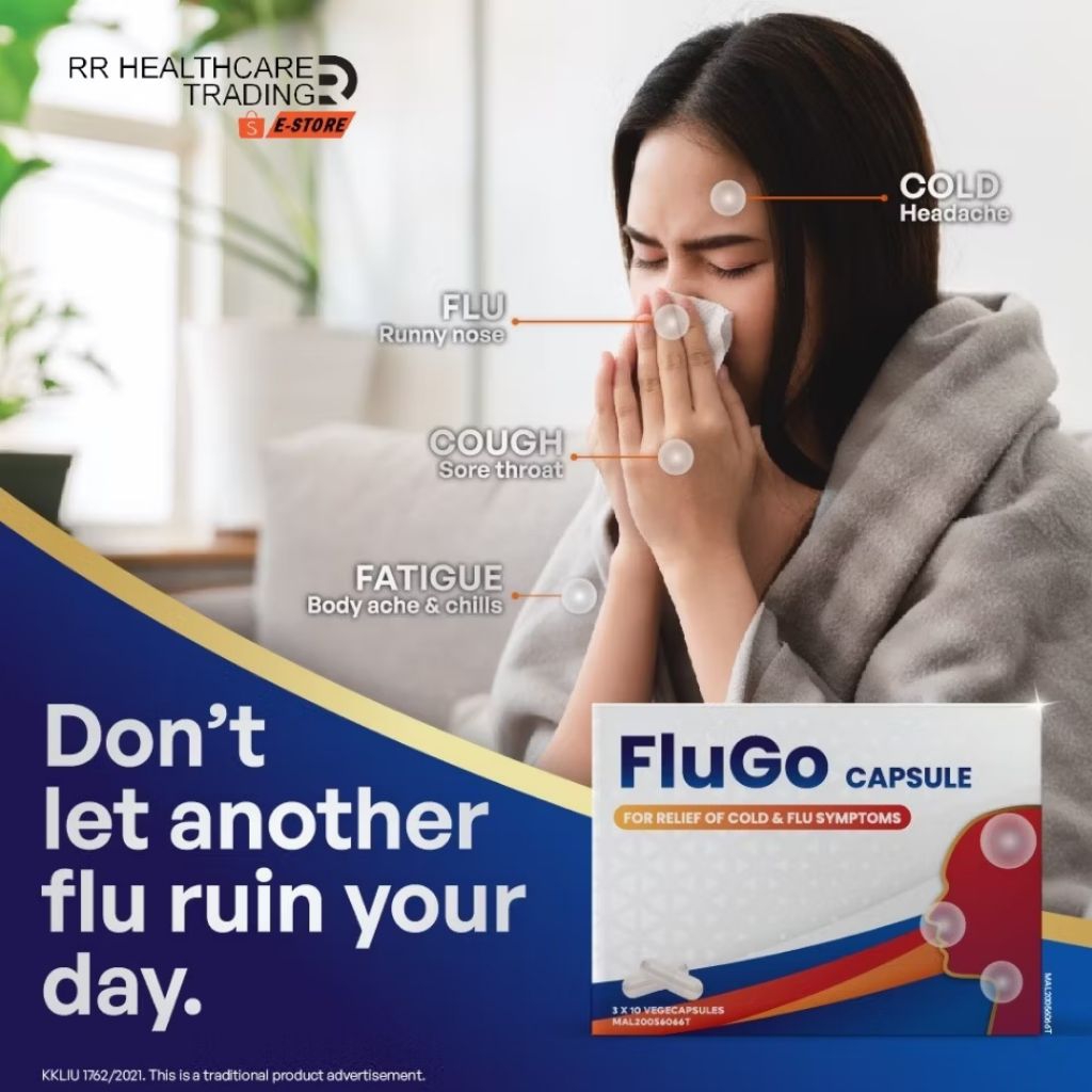 FluGo Capsules 30 Capsules (For Relief Cold & Flu) Exp 12/2026 | Shopee ...