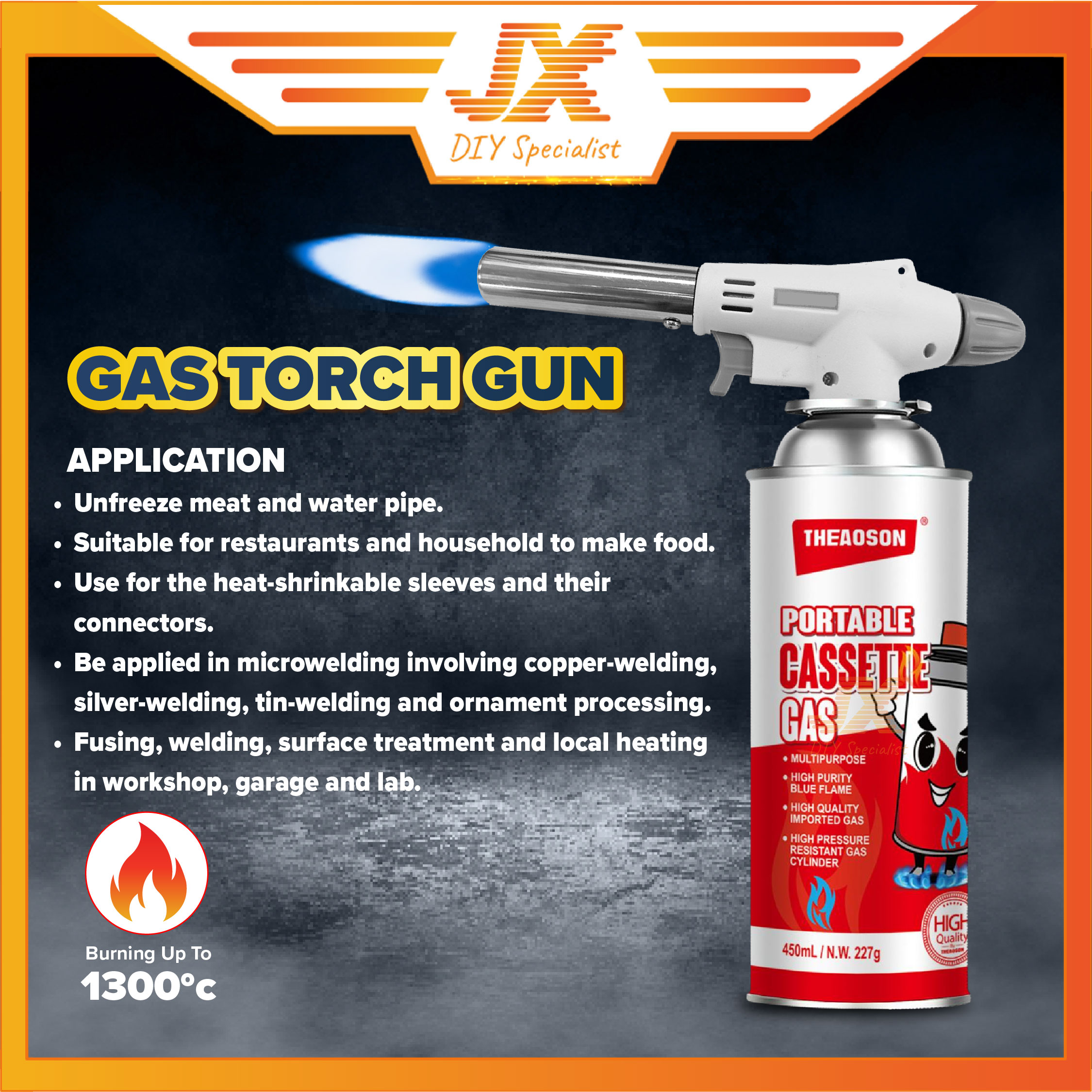 Camping Gas Torch Butane Burner Welding Fire Maker Flame Gun ...