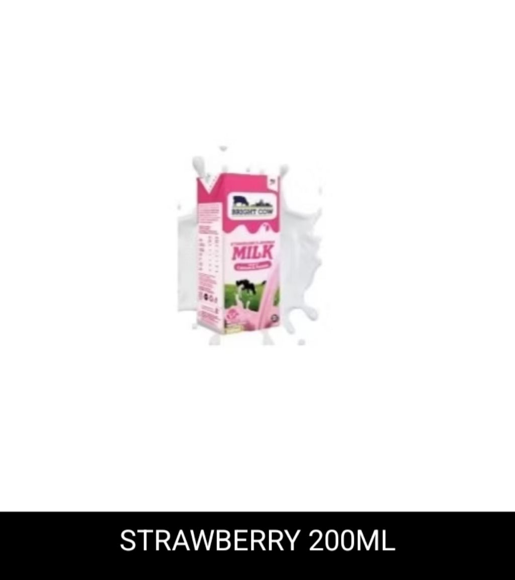 BRIGHT COW UHT FULL CREAM MILK & CHOCOLATE MILK & STRAWBERRY 200ML ...