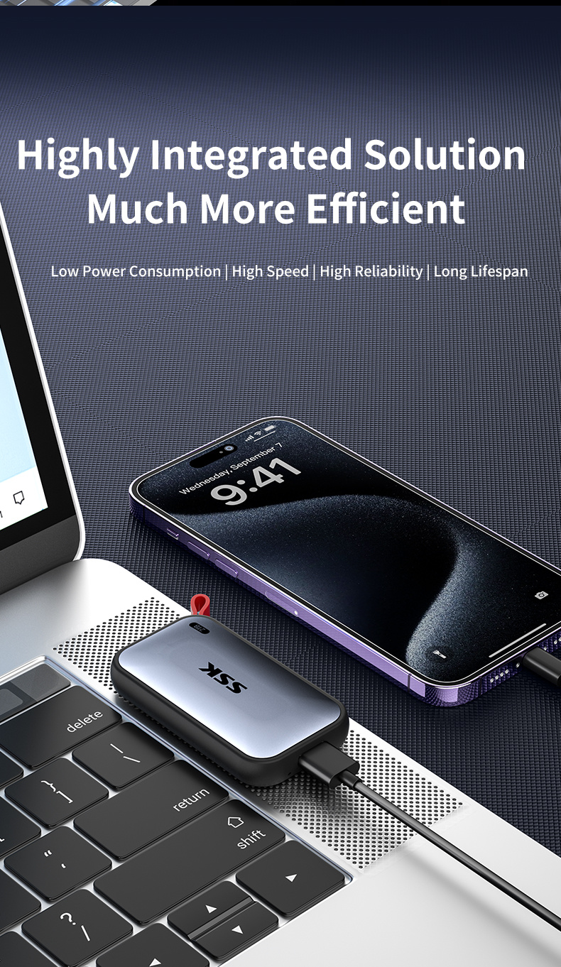 SSK Ultra Portable External SSD Storage USB Type C 3.2 Gen 2x2 (2000Mb ...