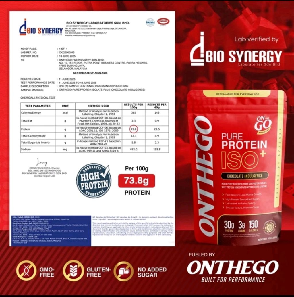 ONTHEGO Pure Protein Isolate (1KG/2.2LBS) - Makanan tambahan protin ...