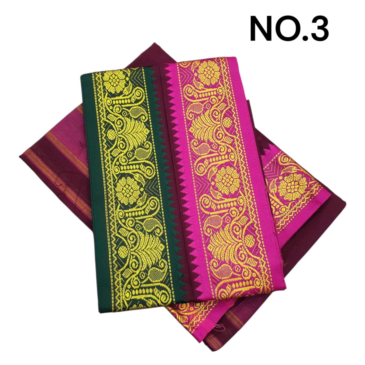 8x4 Abhinav Sathyam Special Color Cotton Veshti/Dhoti with Big Design ...