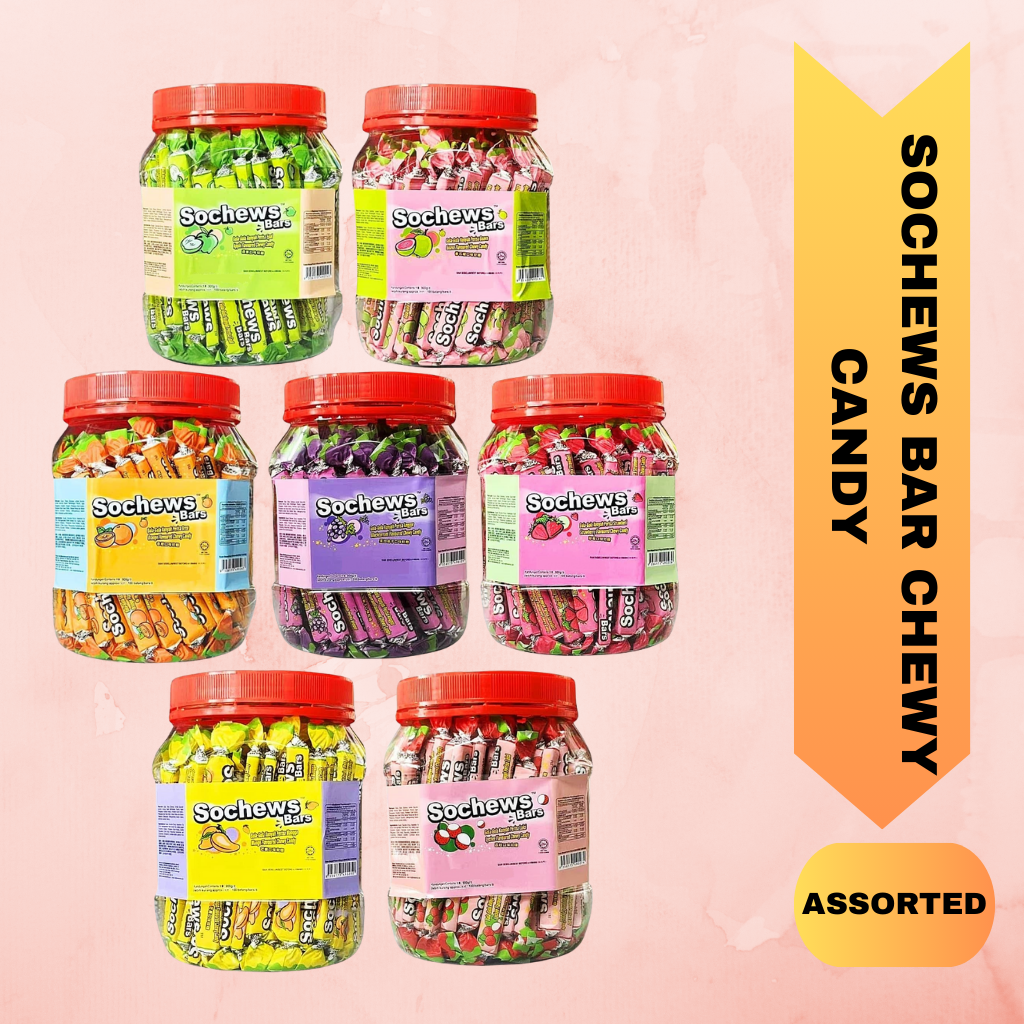 SOCHEWS BAR CHEWY CANDY ASSORTED / GULA-GULA KUNYAH BAR 50PCS 80PCS ...