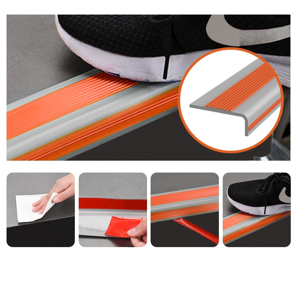 L-Shaped PVC Anti-Slip Strips - Pita Tangga Self-Adhesive untuk Indoor ...