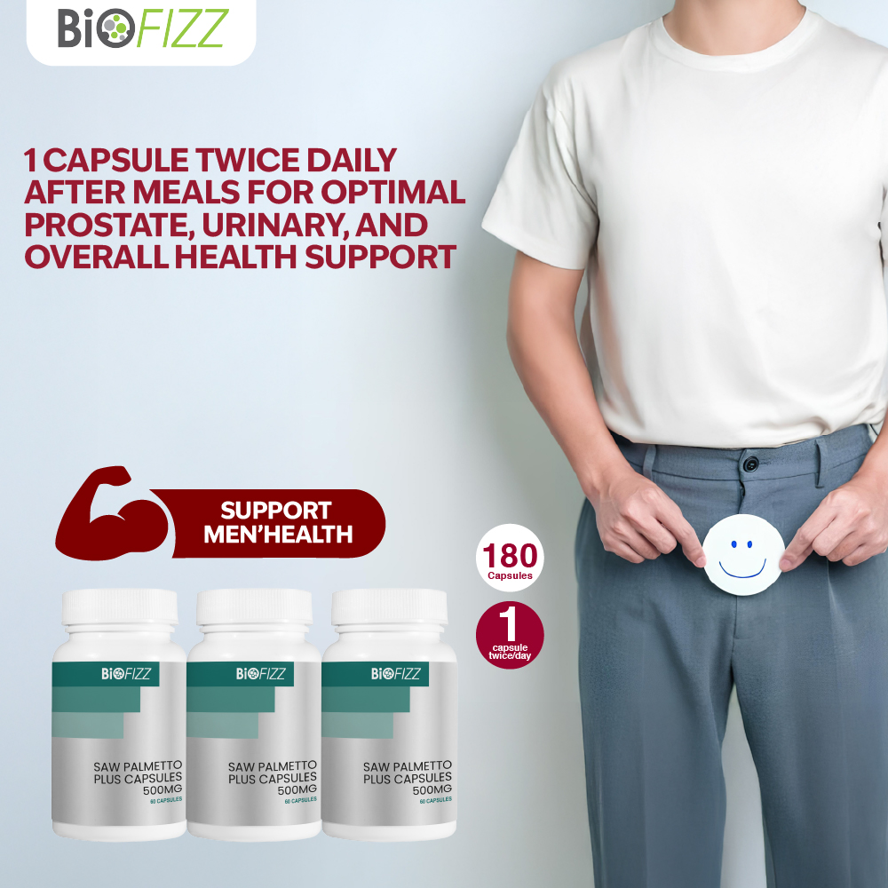 BIOFIZZ Saw Palmetto Plus 60's x 3 - Supplement for Men's Health ...