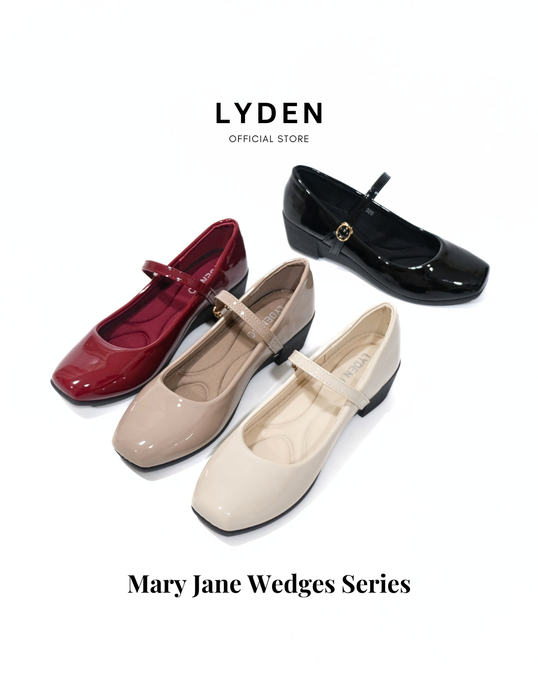 【NEW】Lyden Mary Jane Wedges Series 4cm heels - Classic Black//Maroon ...