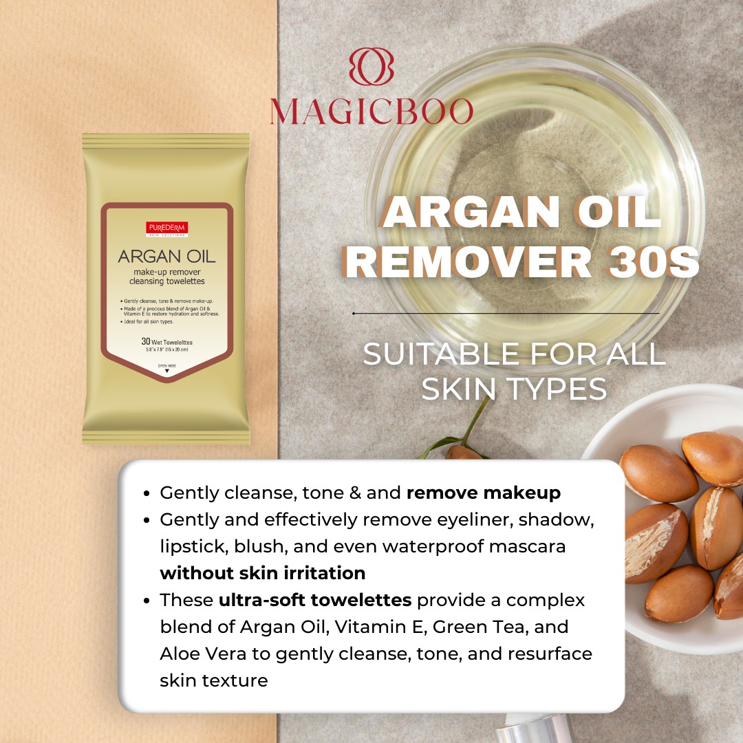 Magicboo Purederm Argan Oil/Micellar/Cica Make Up Remover Cleansing ...