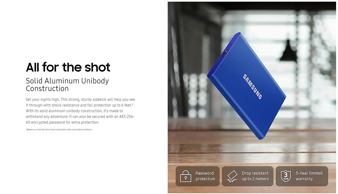Samsung T7 T7 Basic T7 Shield SSD External USB 3.2 Gen2 500GB 1TB 2TB ...