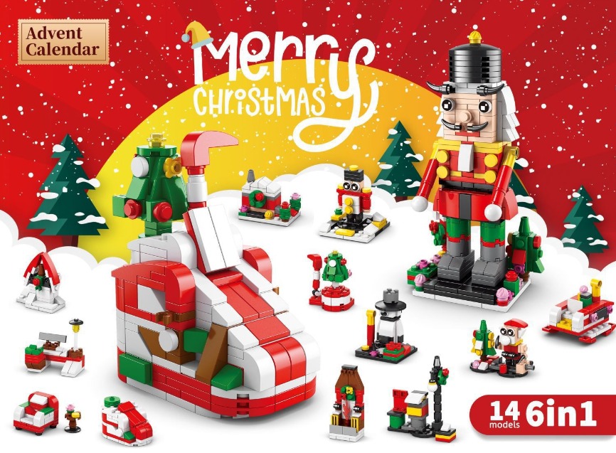 Kids Poke-a-Hole Christmas Blind Box Nano Christmas Block Santa Claus ...