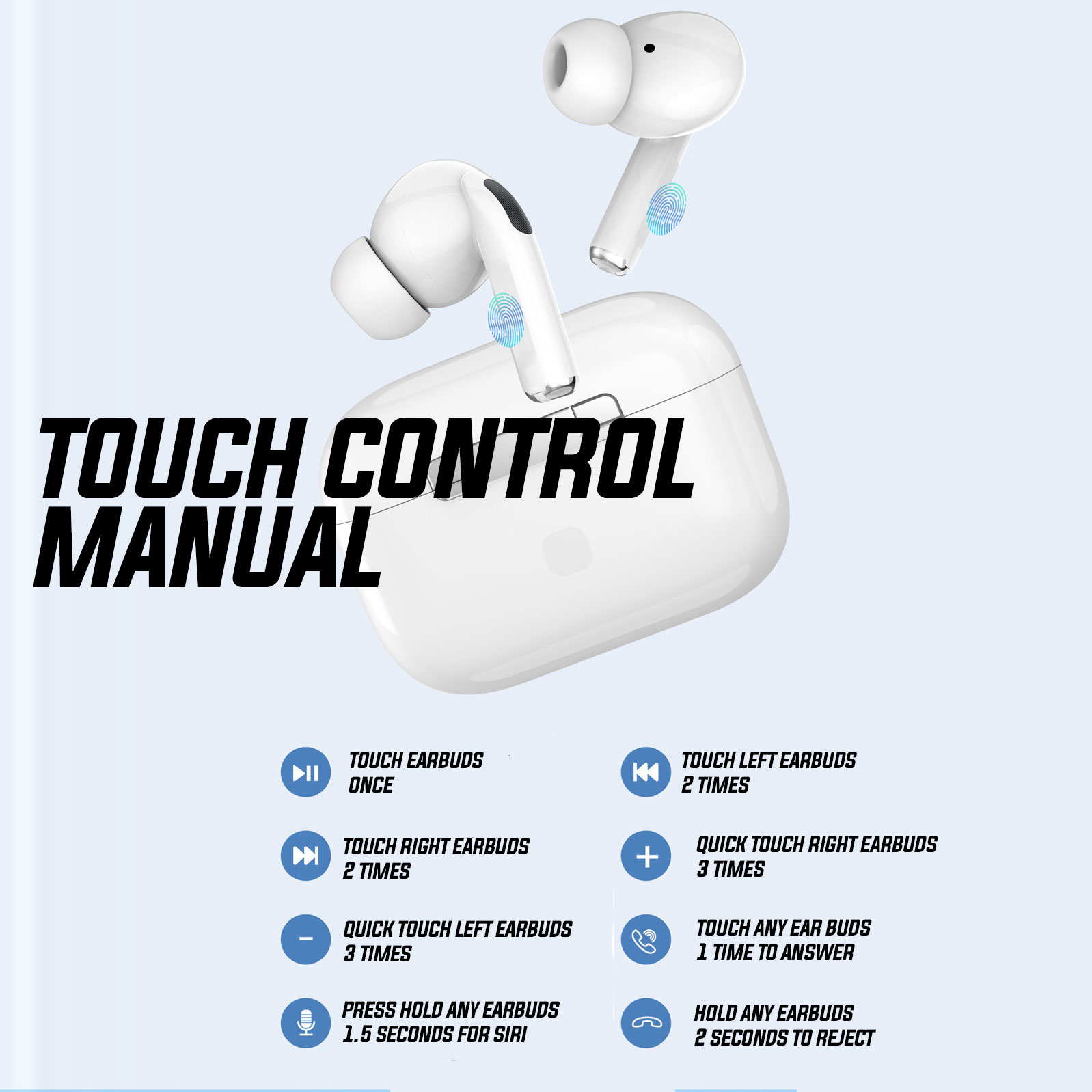 HERMAN TWS NEW Bluetooth Earphone 5.3 HIFI Wireless Headset Earpod ...