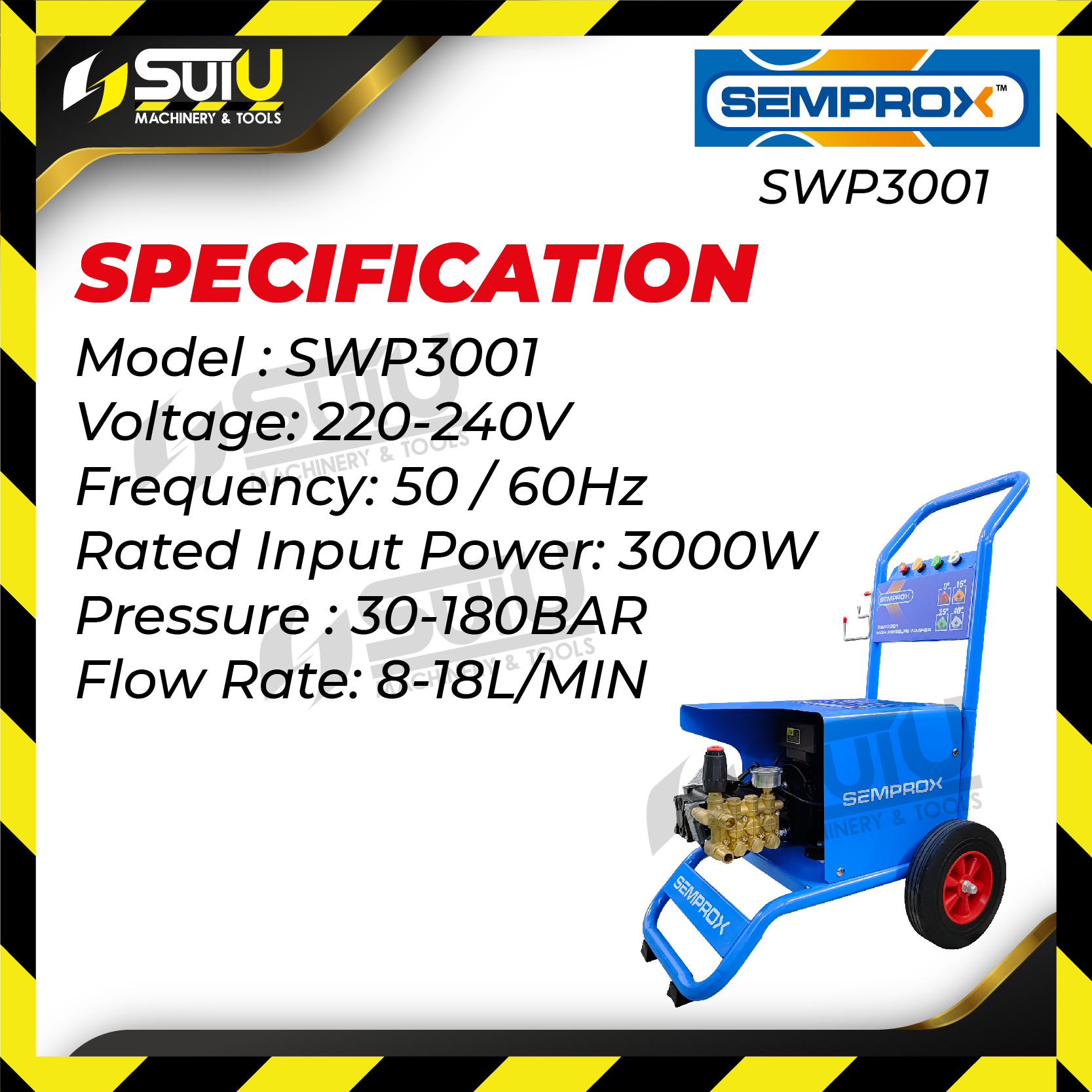 SEMPROX SWP3001 180Bar High Pressure Washer / Pencuci Tekanan Tinggi ...