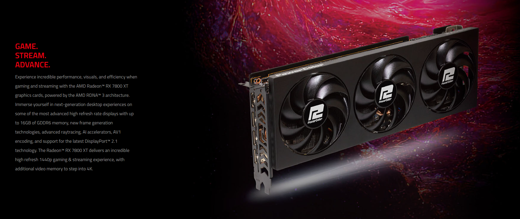 PowerColor Fighter AMD Radeon RX 7800 XT GAMING OC 16GB GDDR6 Graphics ...