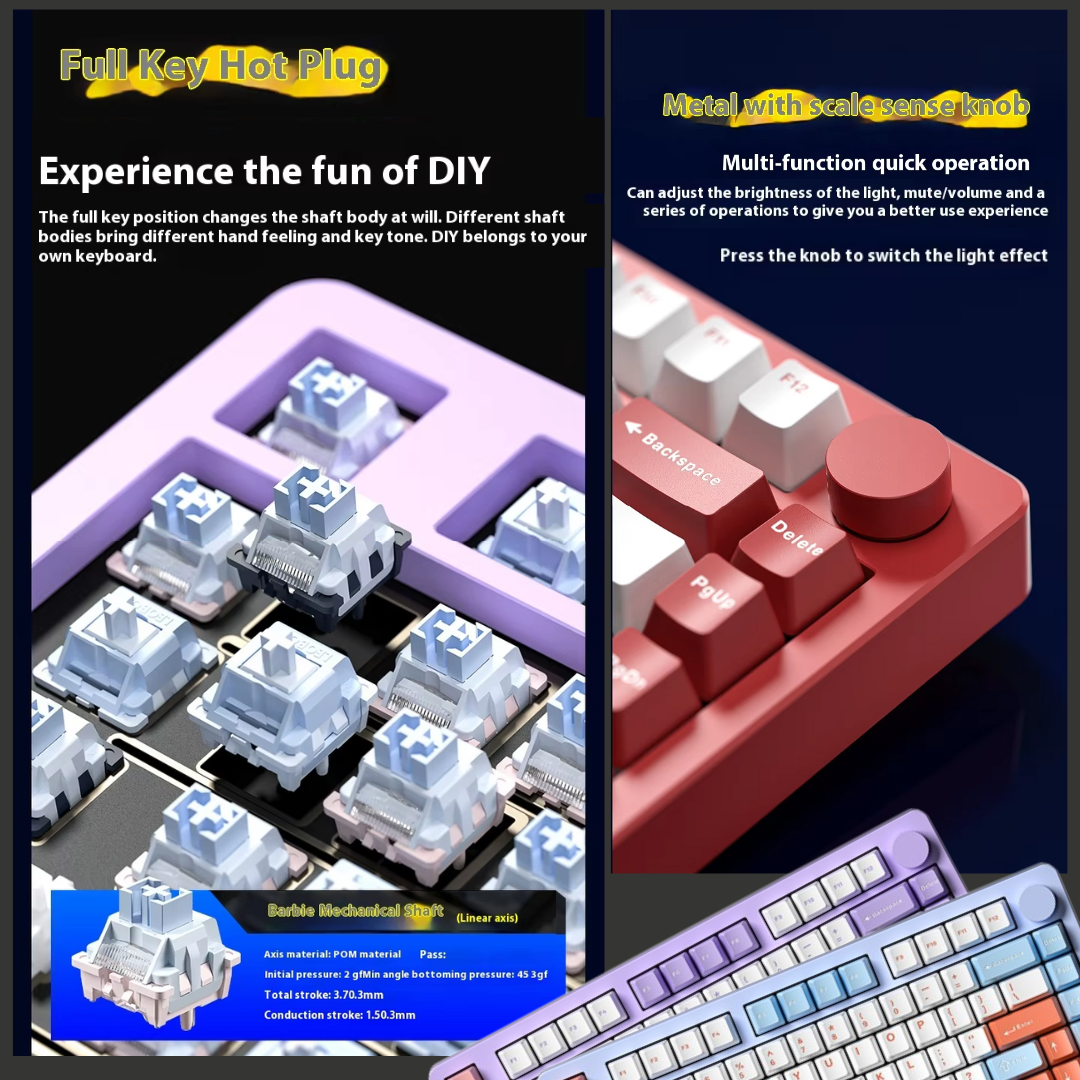 LEOBOG Hi8SE Tri-mode 80 Key Aluminum Keyboard CNC Aluminum Full Key ...