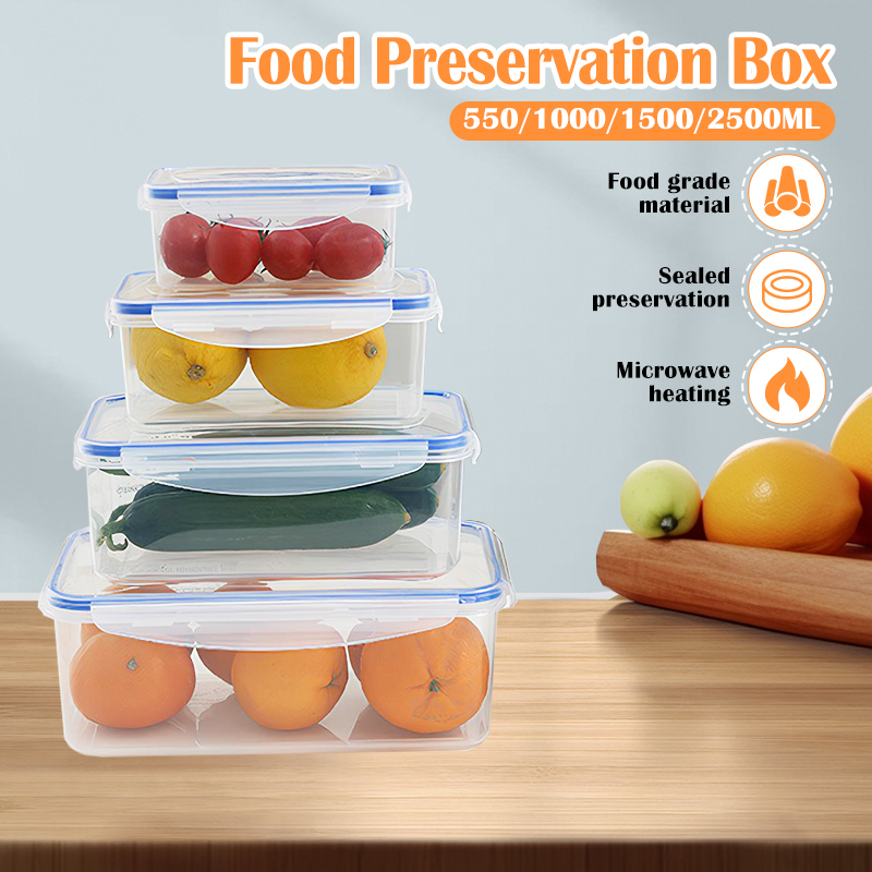 Plastic Transparent Food Storage Box Airtight Food Container Fridge ...