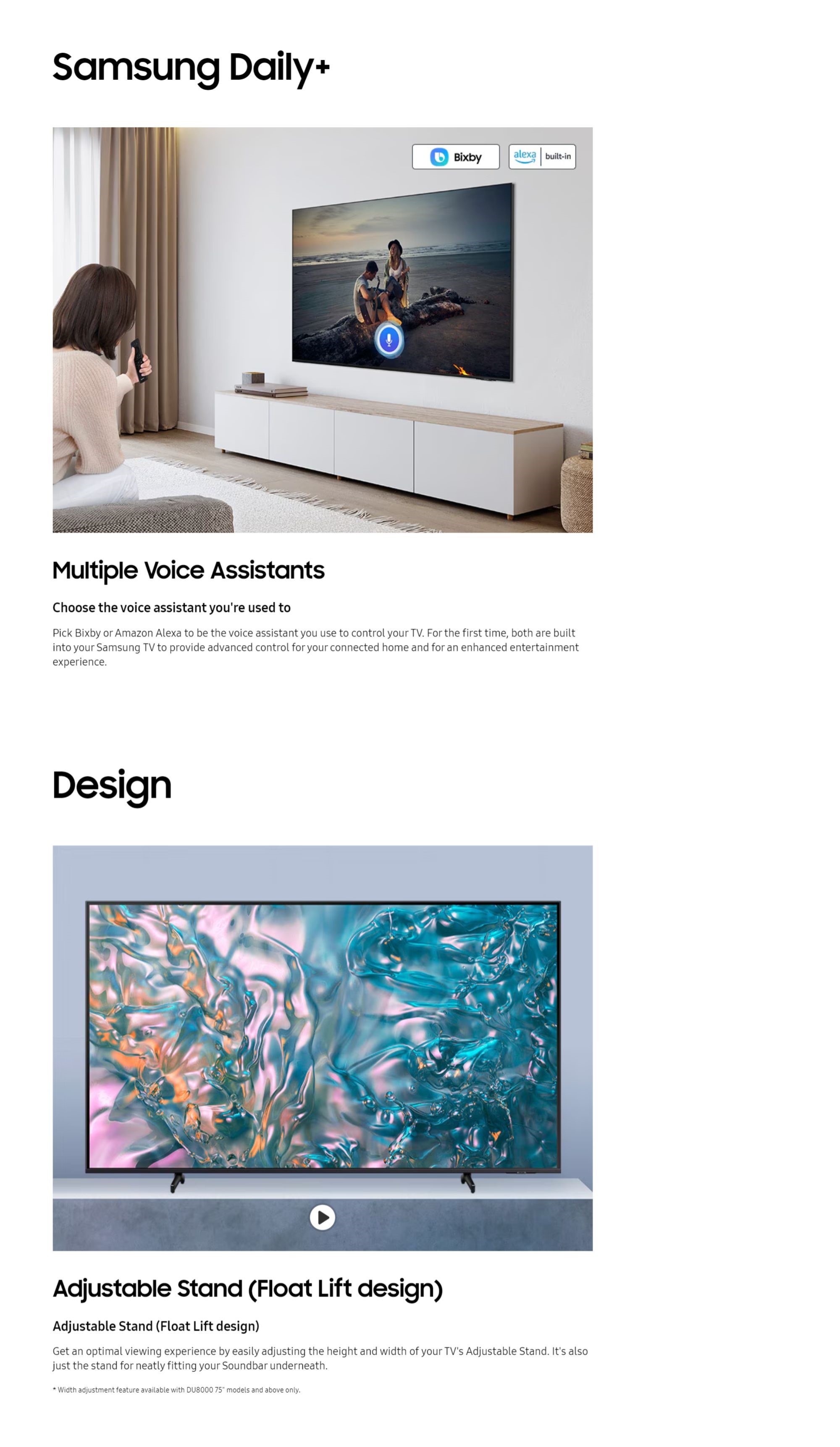 Samsung Crystal UHD DUE800 4K Tizen OS Smart TV (2024) | UA75DUE800KXXM ...