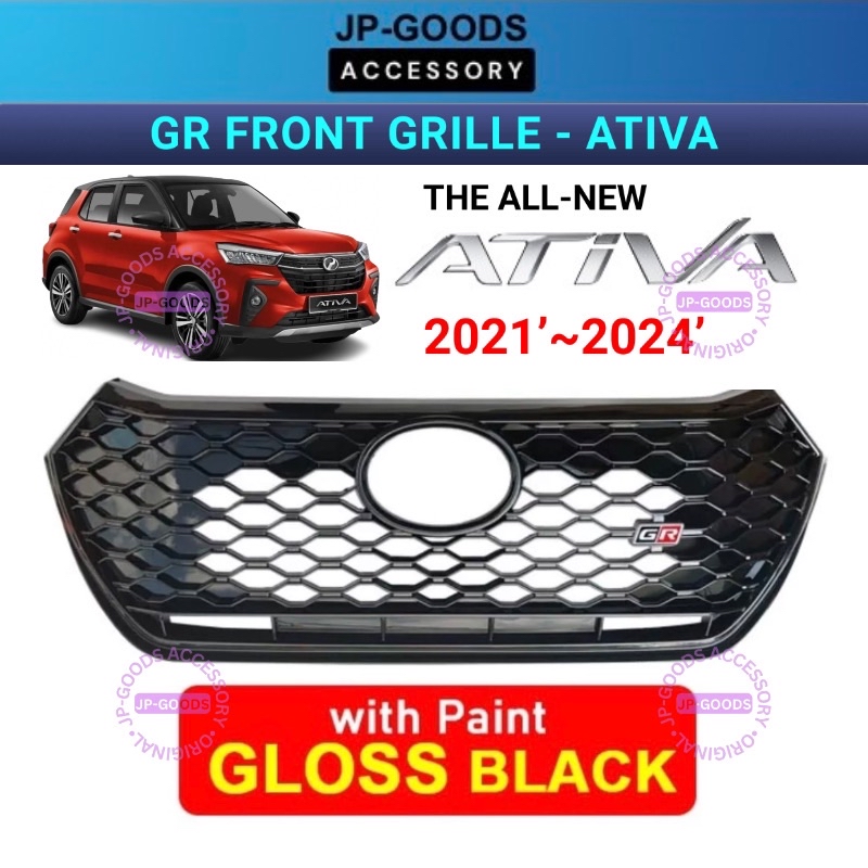 Perodua Ativa 2021 GR Front Grill Gloss Black Mini Cooper Style Piano ...