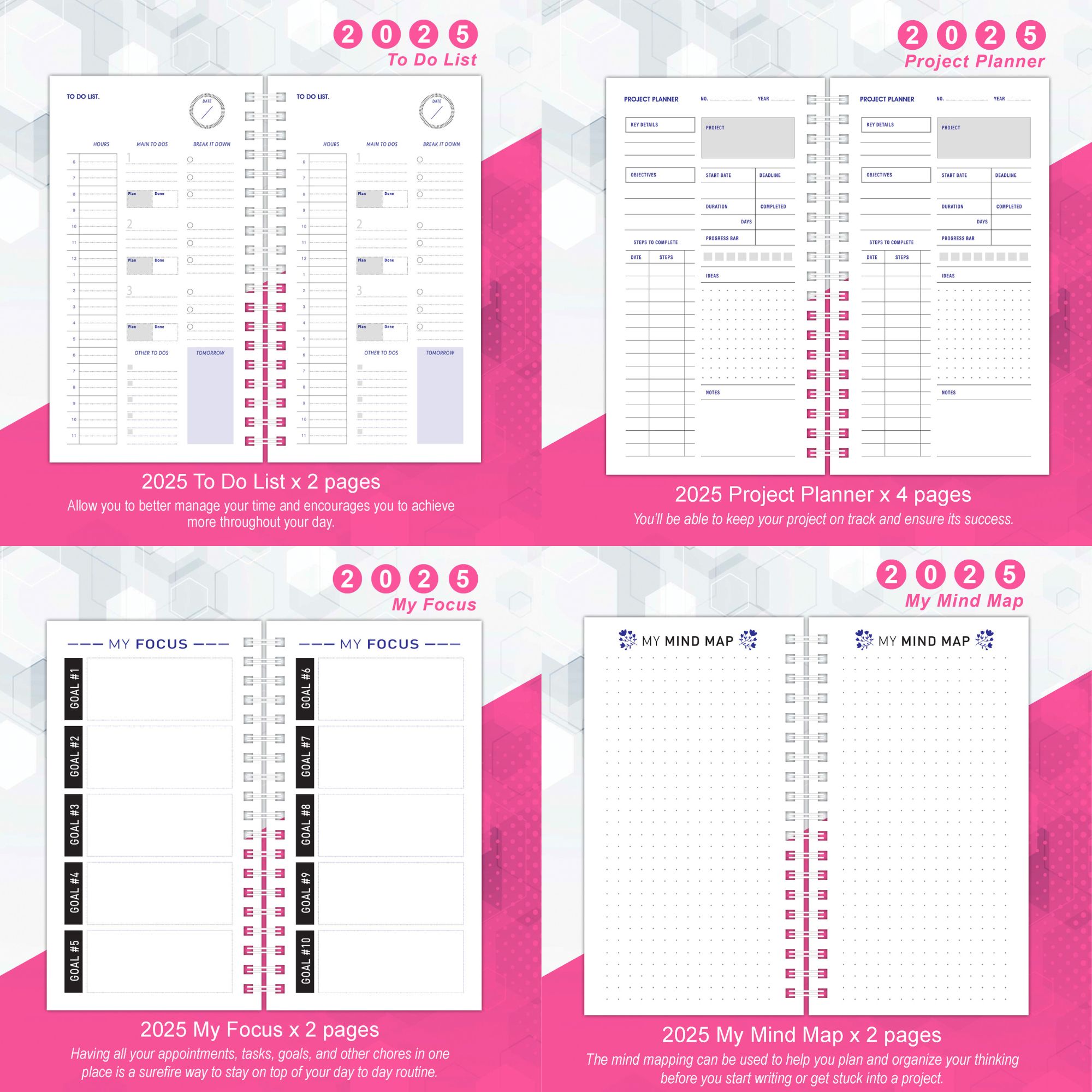 2025 Slim Wire O spiral planner diary week month year planner Journal ...