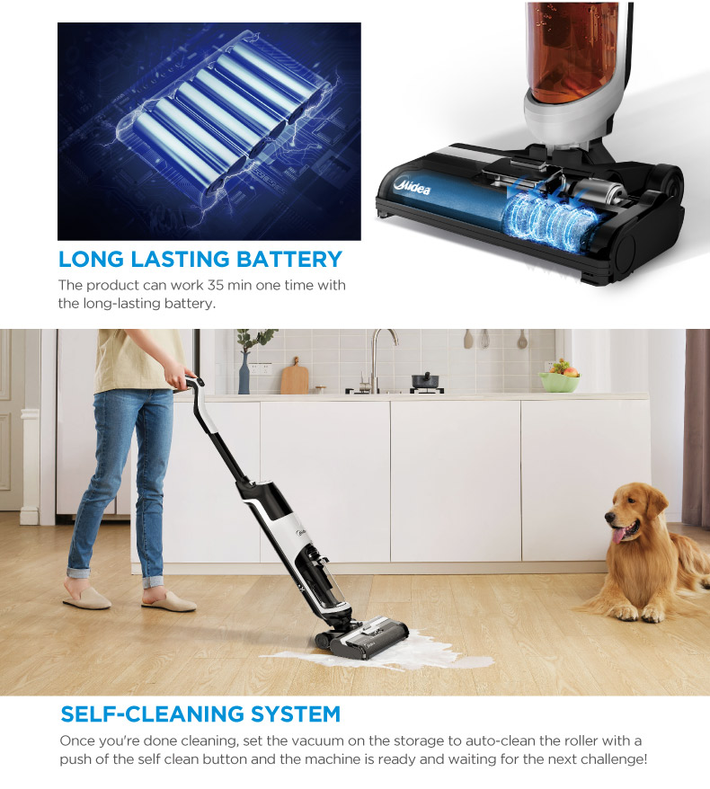 Midea MVC-X6 Floor Washer / Wet & Dry Cordless Vacuum Cleaner With Self ...