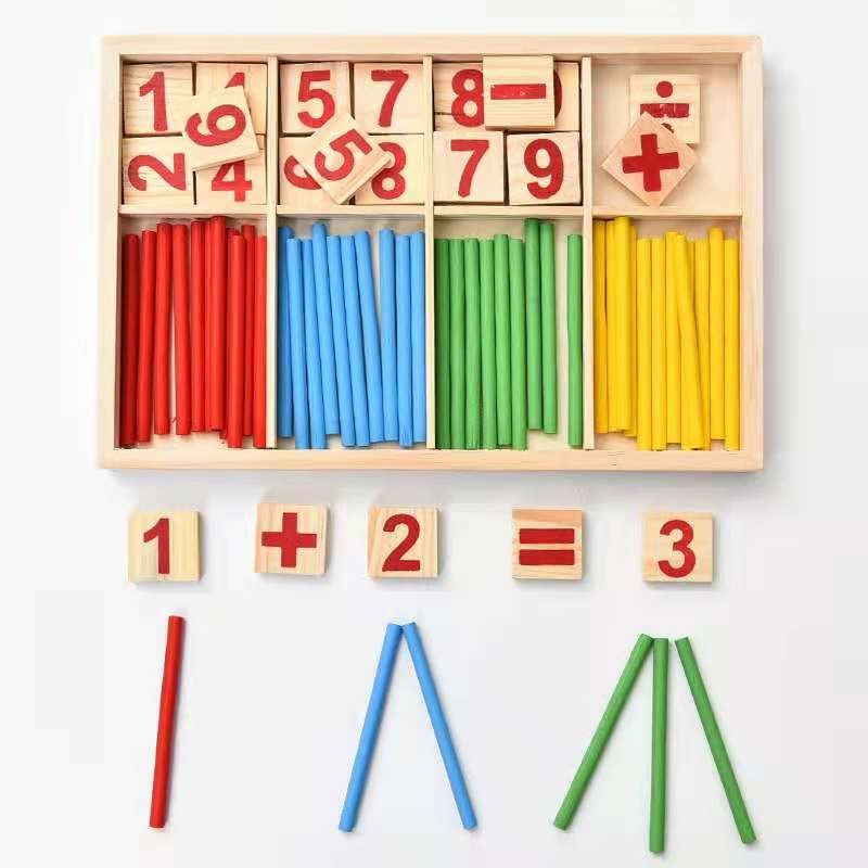Wooden Math Counting Bead Stick Calculation Frame Toy For Kids Early ...