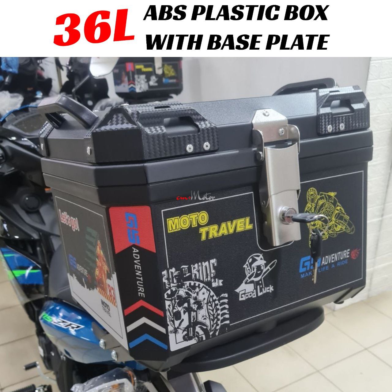 Box 36L GS (ADV) ABS Plastic Motorcycle+RAPIDO Adjustable Rack Y15ZR ...