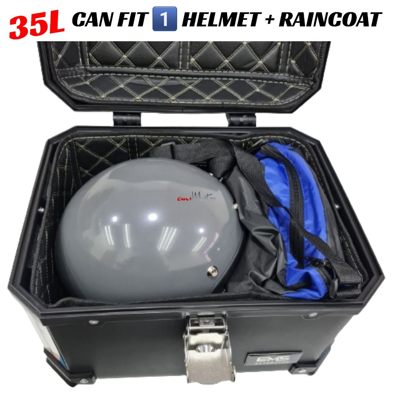 35L Top Box EMS Adventure ABS Plastic (Same Aluminium Design)+Rapido ...