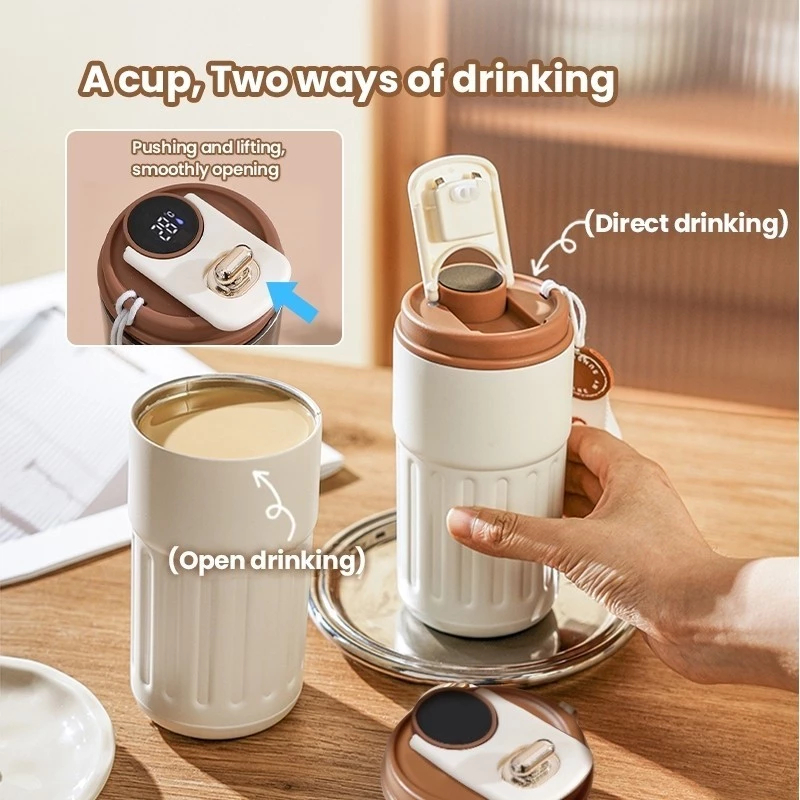 LED Smart Digital Thermos Bottle Temperature Display Coffee Cup SUS 316 ...