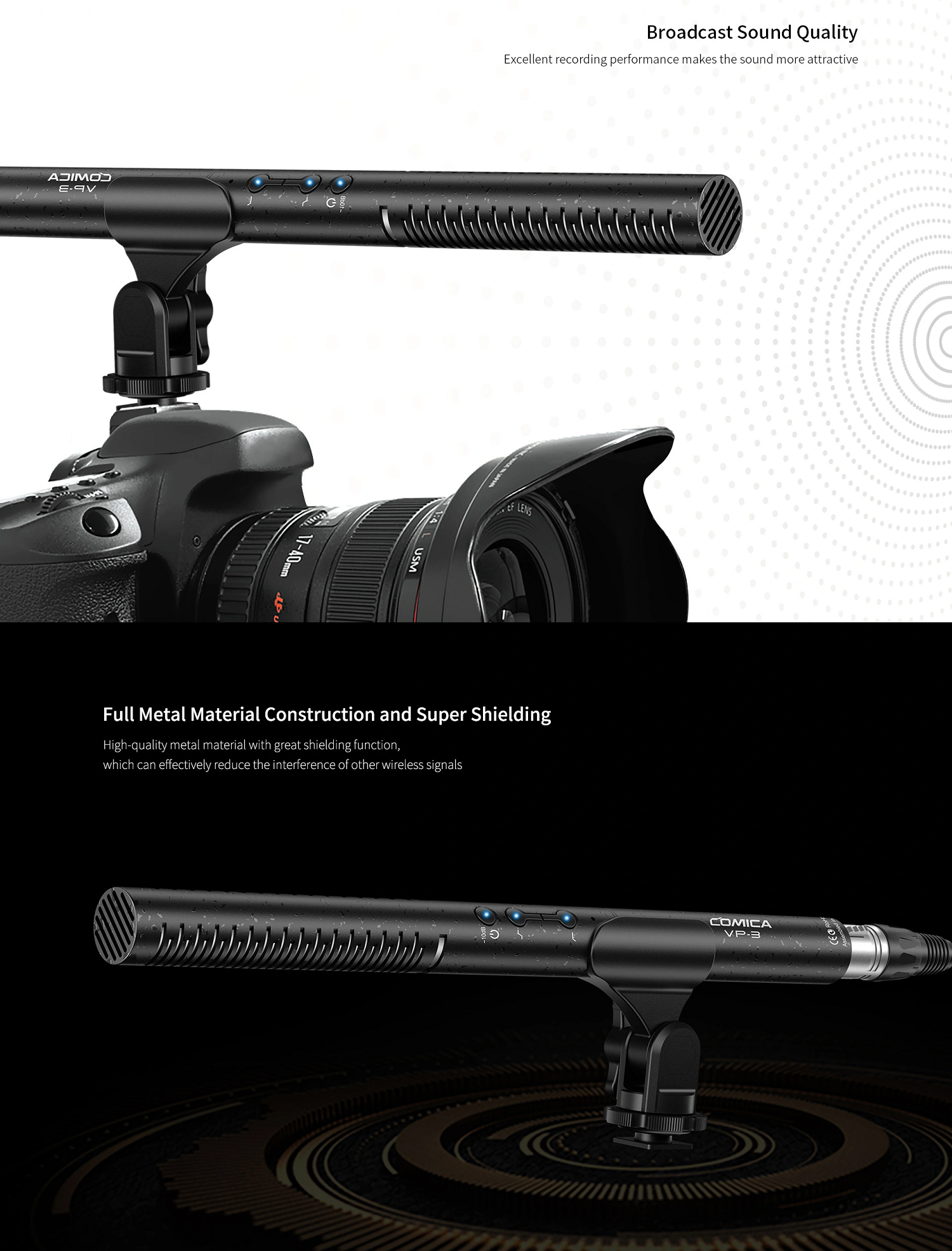 COMICA CVM-VP3 SUPERCARDIOID CONDENSER SHOTGUN MICROPHONE WITH LOW ...