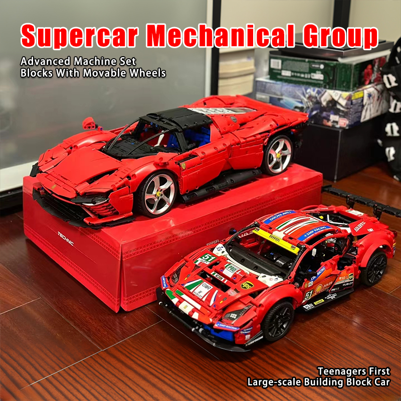 Red FERRARI 488 GTE 1:10 McLaren P1 Building Blocks Mechanical Group ...