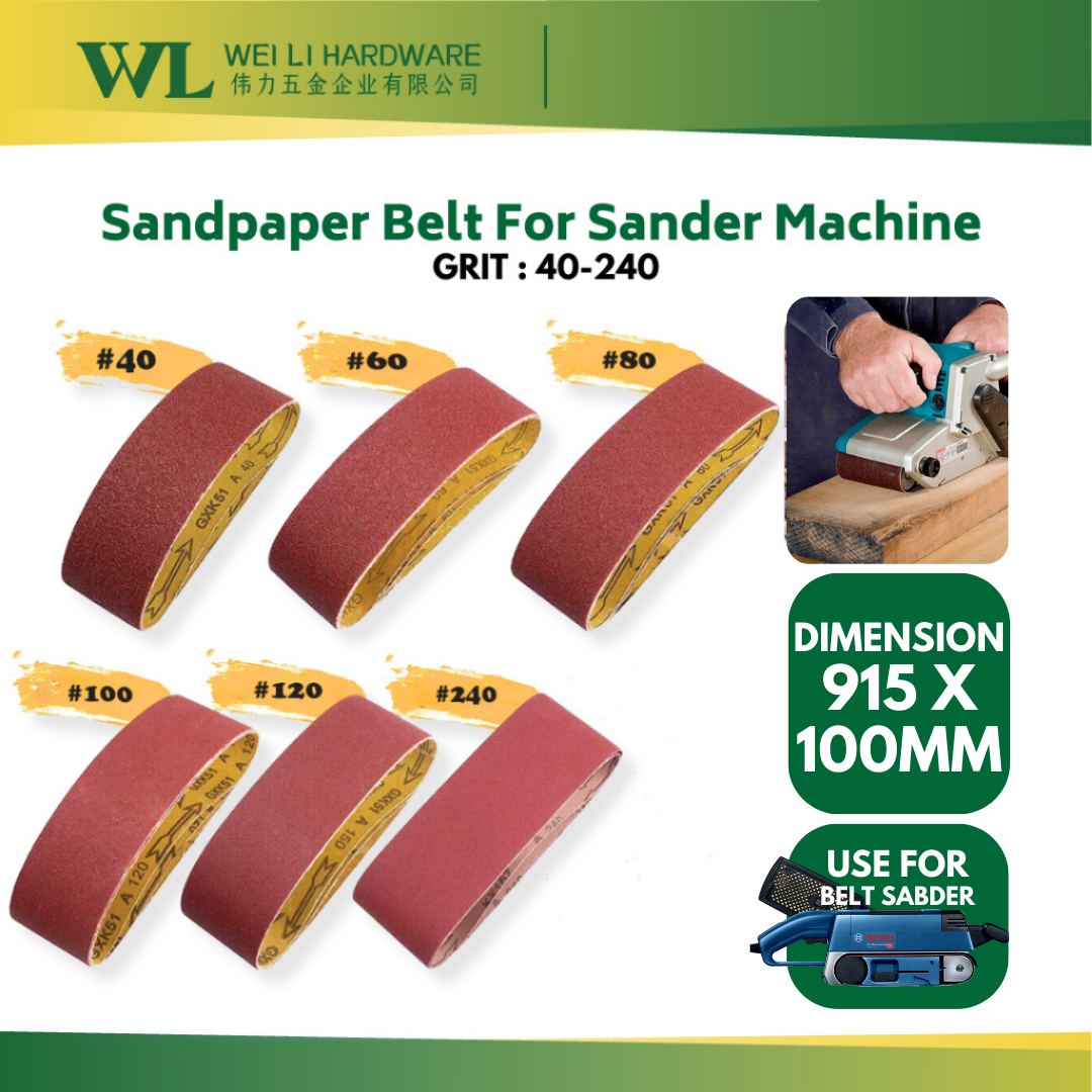 100mm x 915mm Sandpaper Belt For Sander Machine / Belt Sander | Shopee ...