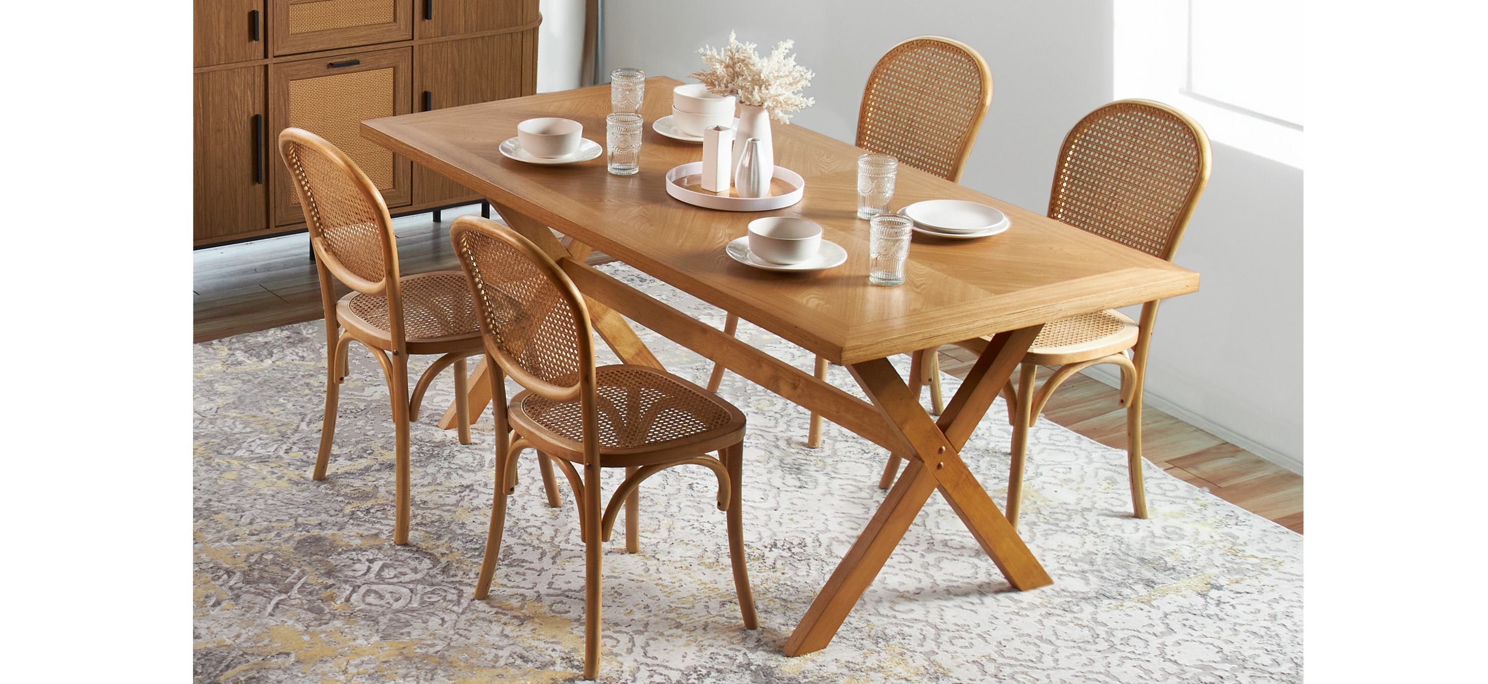 Kerusi Makan Rotan Japandi LUVISA Natural Color Rattan Chair Indoor ...