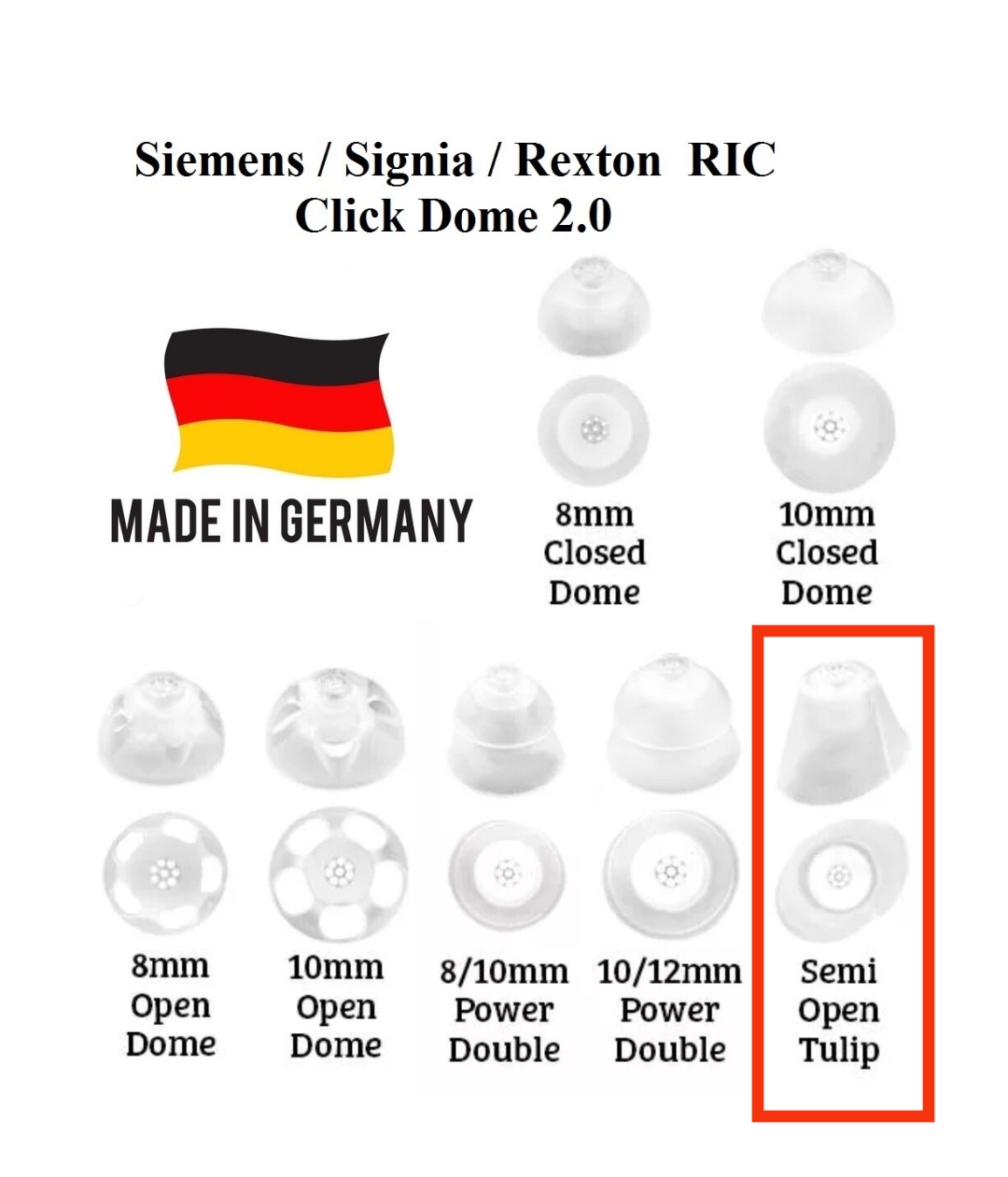 ( Pack of 6 ) Semi Open / Tulip dome for miniReceiver 2.0: Siemens ...