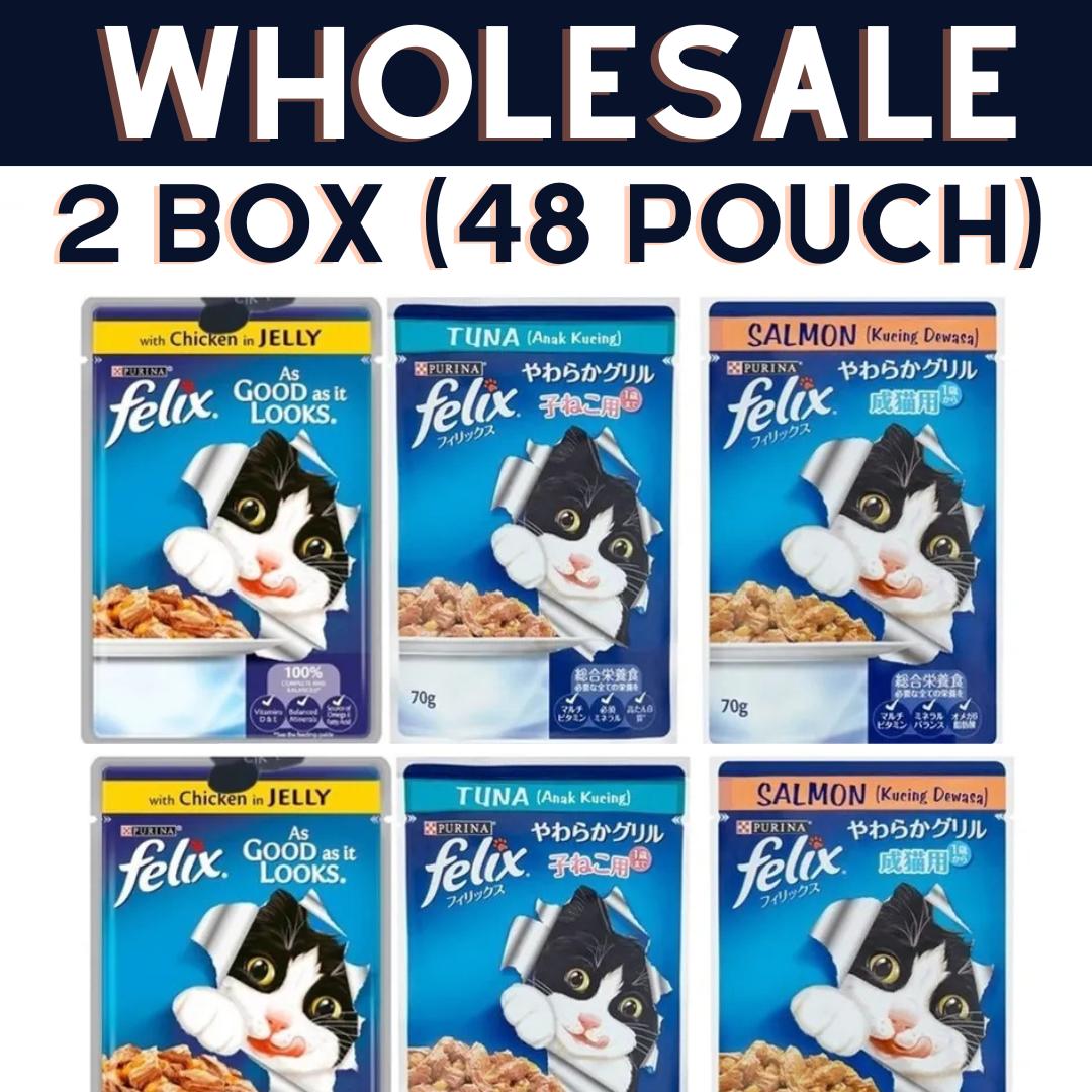 GUN PET BORONG Purina Felix Pouch 85g ( 2 Box , 48 Pack) Cat Wet Food ...