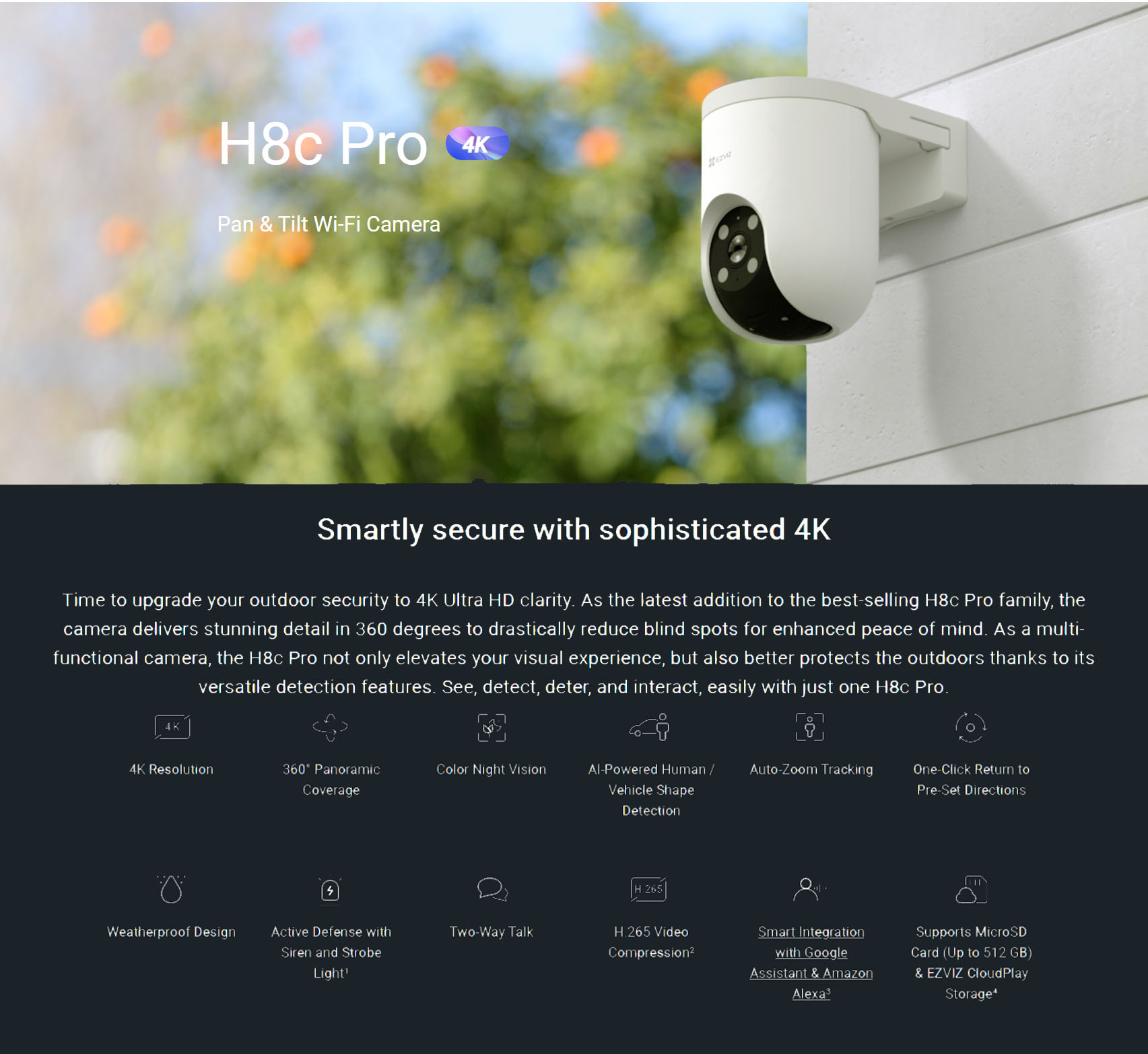 EZVIZ H8C Pro 5MP 8MP Outdoor Wifi IP Camera Water Rain Dust Proof CCTV ...