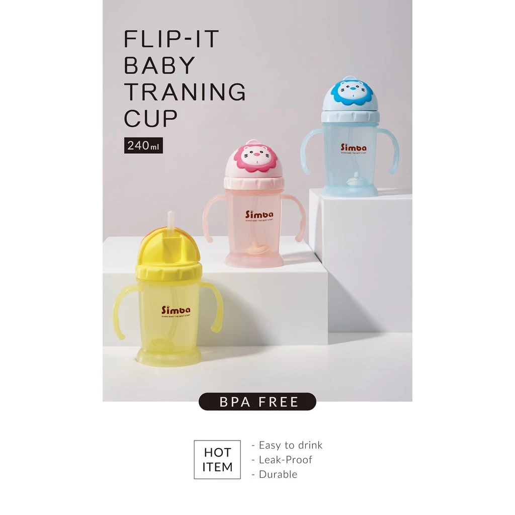 Simba Flip-It Training Cup Baby Straw Bottle 240ml | Shopee Malaysia